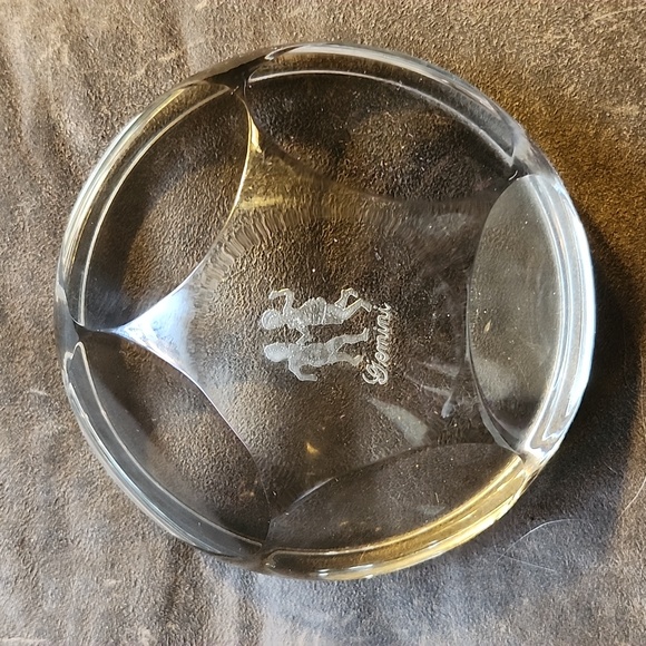 Source Unknown | Art | Gemini Etched Glass Paperweight | Poshmark